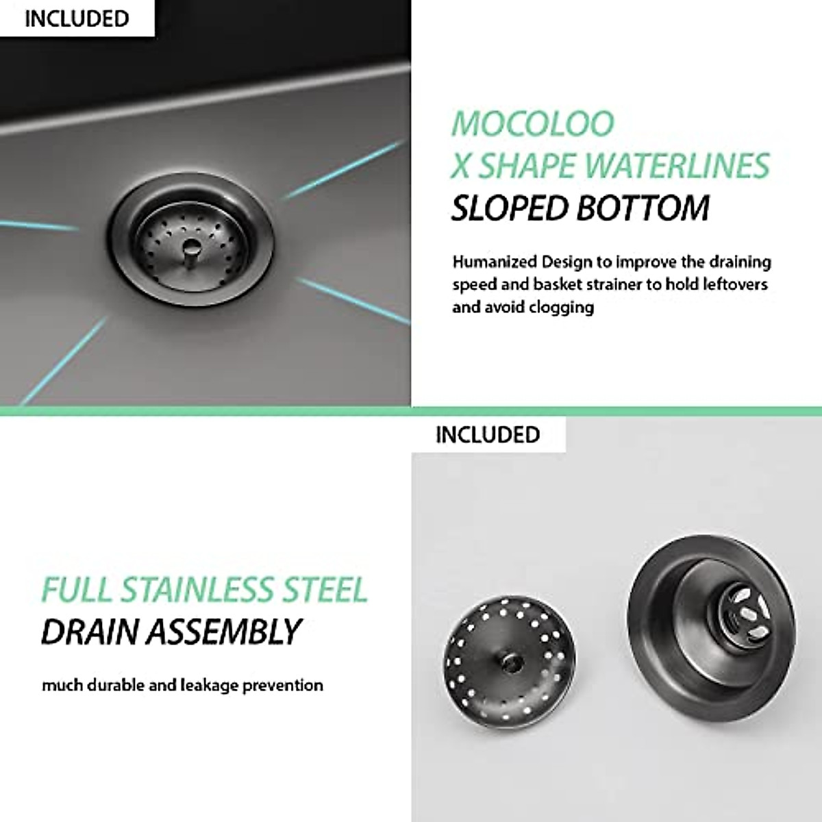 33 Black Undermount Kitchen Sink - Mocoloo 33x19 Kitchen Sink Workstation Gunmetal Black Stainless Steel Sink 16 Gauge Single Bowl Under Counter Rectangular Sink with Accessories