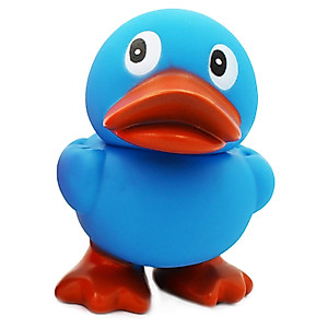 The Dreidel Company Jumbo Rubber Duck Toy with Flippers, Squeeze to Squeak N' Quack, Giant Rubber Duckies for Kids, Bath, Baby Shower, Birthday, Pool Activity,6.5" Tall (2-Pack Assorted)