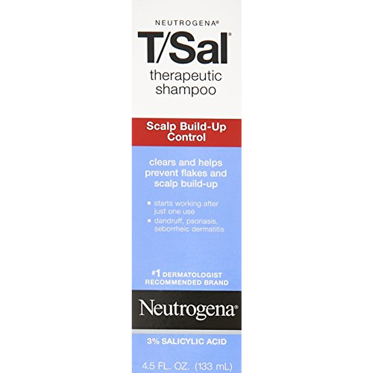 Neutrogena T/Sal Therapeutic Shampoo for Scalp Build-Up Control with Salicylic Acid, Scalp Treatment for Dandruff, Scalp Psoriasis & Seborrheic Dermatitis Relief, 4.5 fl. oz (Pack of 2)