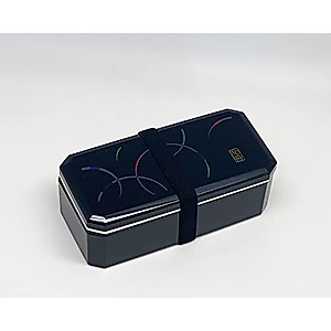 OSK 1 X Cool Japanese Bento Lunch Box with Belt, Bag Chopsticks - Waon Black