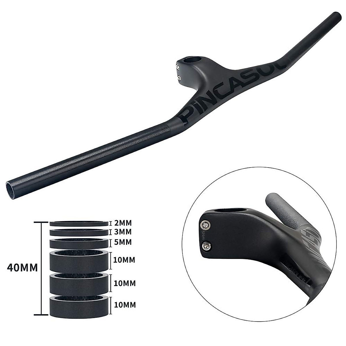 Carbon Mountain Bike Handlebars, Integrated Handlebar, Integrated Carbon Bar and Stem, -17 Degree stem, 740mm Width-iC SL bar/stem, 1-1/8 inch Stem