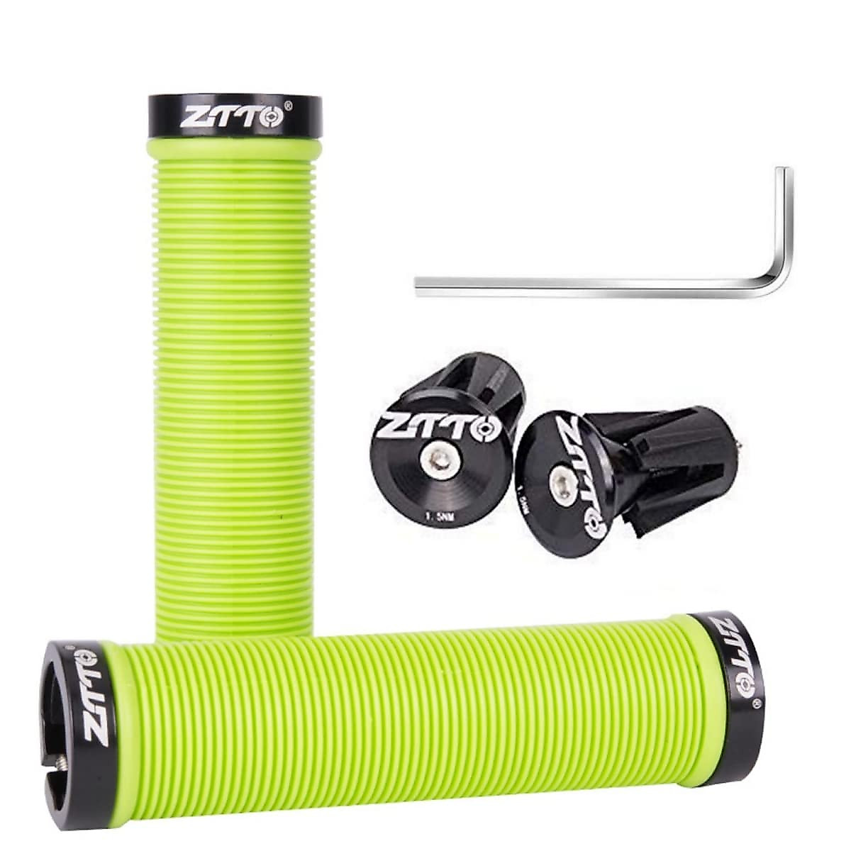 ZTTO Bike Handlebar Grips, Double Lock Bicycle Handle Bar Soft Non-Slip Rubber Hand Grip Comfortable Ergonomic for BMX, Mountain Bike, Beach Bike, Scooter, Folding Bike