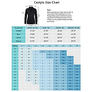Cestyle Hiking Shirts Women, Ladies Sun Protective Clothes Long Sleeve Quick Dry Lightweight Outdoor Performance Vacation Running Workout Tops Relaxed Fit Black X-Large