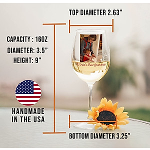 Personalized Printed 16oz Stemmed Photo Wine Glass – Mother's Day Wine Gifts for Women,Custom Birthday Gift for Women,Customized Picture Gifts for Wine Lover Unique for Mom Sister Best Friend