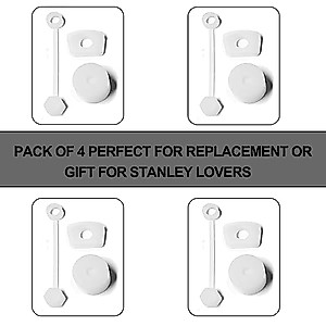 DUNLAGUE Spill Stopper For Stanley Cup 2.0 30oz & 40oz, 12 PCS Reusable Silicone Leak Proof Stopper, Stanley Tumbler Accessories Includes Straw Cover, Round Stopper and Trapezoid Stopper,White