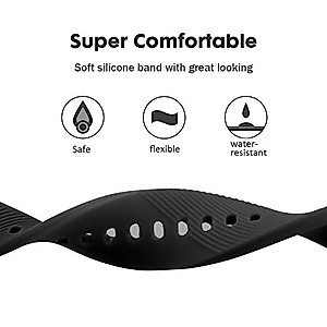 ANCOOL Compatible Gear Sport Band Replacement 20mm Silicone Watch Band Compatible Samsung Gear Sport/Galaxy Watch (42mm)/Ticwatch E/Ticwatch 2/Vivoactive 3 Watch - Large Black