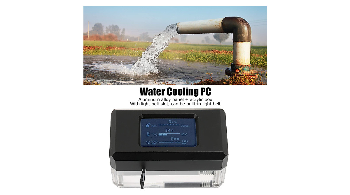 PC Water Cooling Thermometer - Smart LCD Temperature & Speed Sensor