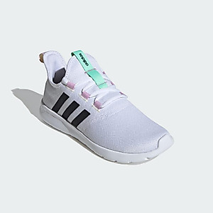 adidas Women's Cloudfoam Pure 2.0 Sneaker, White/Black/Pulse Mint, 6.5