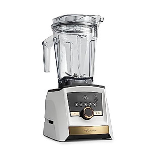 Vitamix A3500 Ascent Series Smart Blender, Professional-Grade, 64 oz. Low-Profile Container, White with Gold Accents