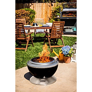 Cuisinart 24” Cleanburn Smokeless Fire Pit with Removable Base for Ash, Portable Outdoor Wood Burning Fireplace, Smoke Free Stainless Steel Outdoor Heater, Enhanced Airflow and Easy Cleanup