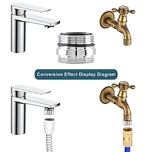 Jiozermi 7 Pieces Faucet Adapter, Male Female Aerator Adapter, Brass Sink Faucet Adapter for Connecting Water Filter, Garden Hose, Standard Hose via Diverter