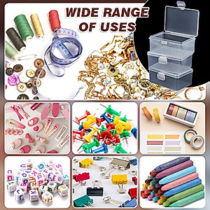 BENECREAT 8Pcs Clear Plastic Box Container Transparent Rectangle Storage Organizer with Lids for Beads, Small Items and Other Craft Projects, 3.2x2.2x1.4"