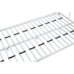 Wakefit Twin Size Montessori Floor Bed with Headboard and Footboard, Metal House Bed Frame with Soundproof Strip for Children, Toddlers, Boys, Girls Bedroom, Kids Playroom, No Box Spring Needed(White)