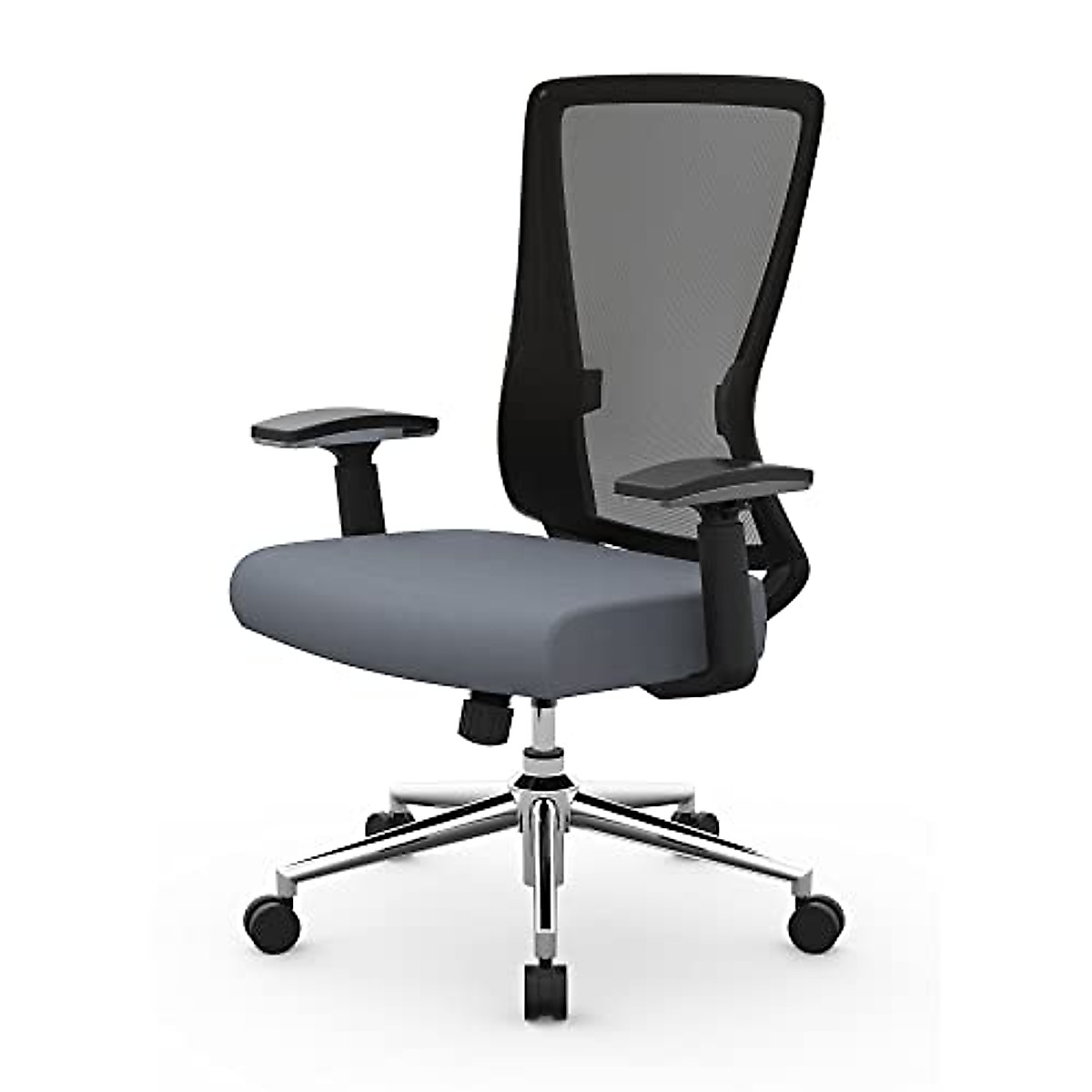 Realspace® Levari Mesh/Vegan Leather Mid-Back Task Chair, Gray/Black