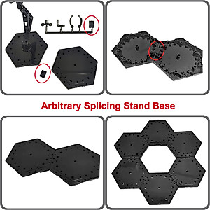 TWKUPWO Hobby Model Action Base Display Stand, Gundam Model Stand Action Figure Stand Compatible with MG RG HG Universal Models Stand (6sets Black)