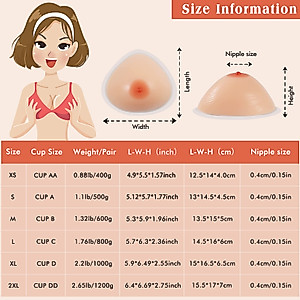 Windsleeping C Cup Triangular Self Adhesive Silicone Prosthesis Breast Forms Mastectomy Triangle Self-Adhering Fake Boobs