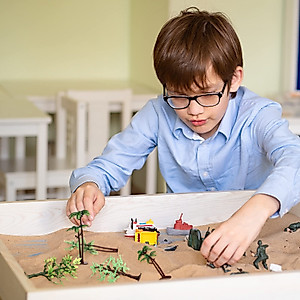 24 Pcs Mini Toy Jungle Trees Plastic Model Coconut Trees Figurines with Base Cake Decoration Rainforest Diorama Supplies Scenery Architecture Trees for Craft, Building, Scenery Landscape, 4 Styles