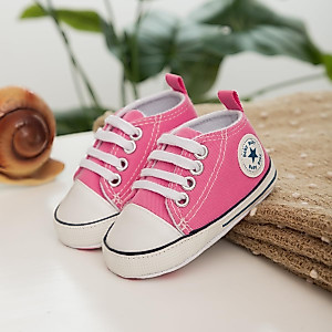 Save Beautiful Baby Girls Boys Canvas Sneakers Soft Sole High-Top Ankle Infant First Walkers Crib Shoes