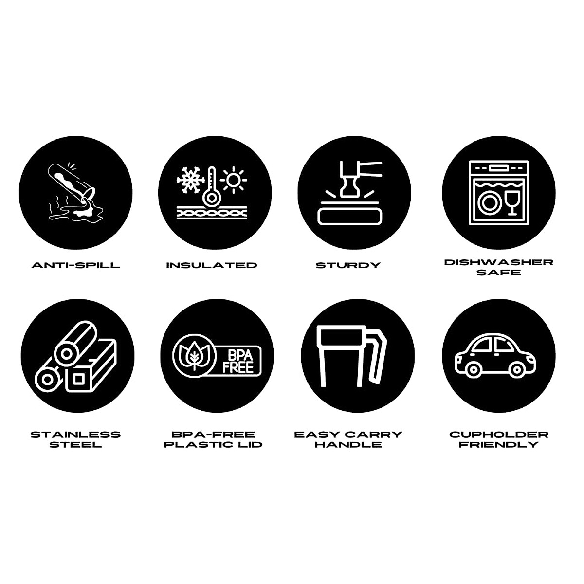 2nd Generation 40 oz Tumbler with Handle and Straw Insulated Tumblers Cups with Lids Straws Double Wall Vacuum Thermos cup 304 Stainless Steel Travel Mug Gifts for Men Women Him Her (Black)