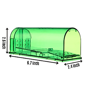 STOPEST Mouse Trap Live Easy to Catch for Mice Mole Chipmunk, Reusable and Higly Sensitive Trigger Indoor Outdoor Use, Green