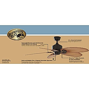 Hampton Bay Lillycrest 52" Indoor/Outdoor Aged Bronze Ceiling Fan - Model # 32711