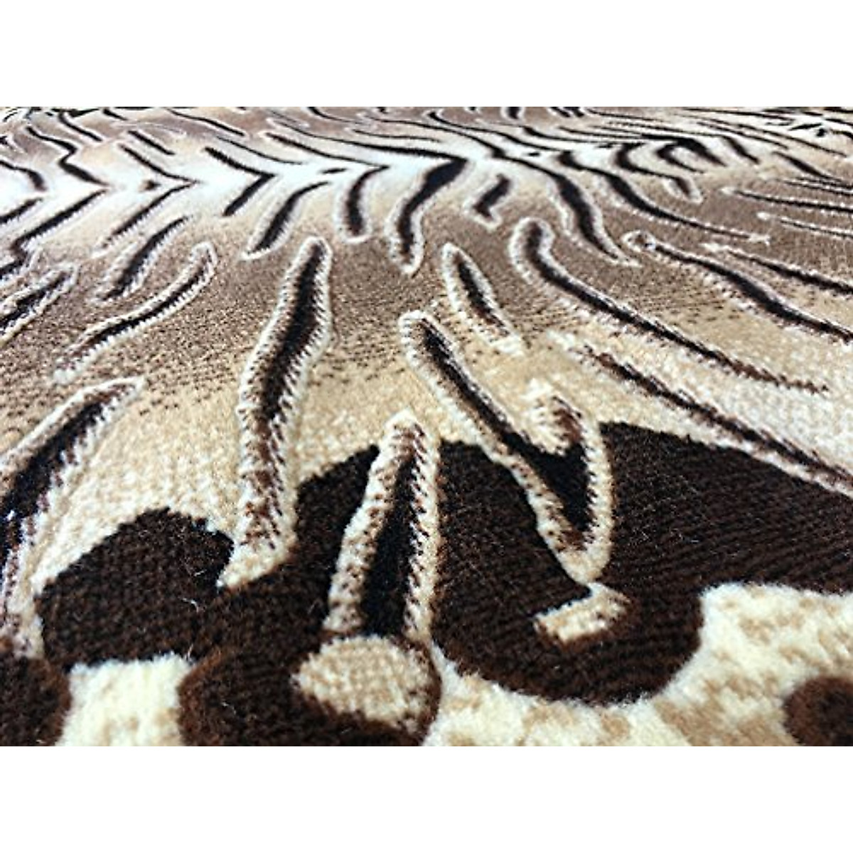 Americana Tiger & Leopard Zebra Animal Skin Round Area Rug Print Design 130 (4 feet X 4 feet Round)