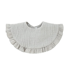 Nishine 4 pcs Unisex Baby Muslin Bandana Drool Bibs 360 Degree Rotatable Cotton Teething Feeding Drooling Bibs for Boy Girl (white set)