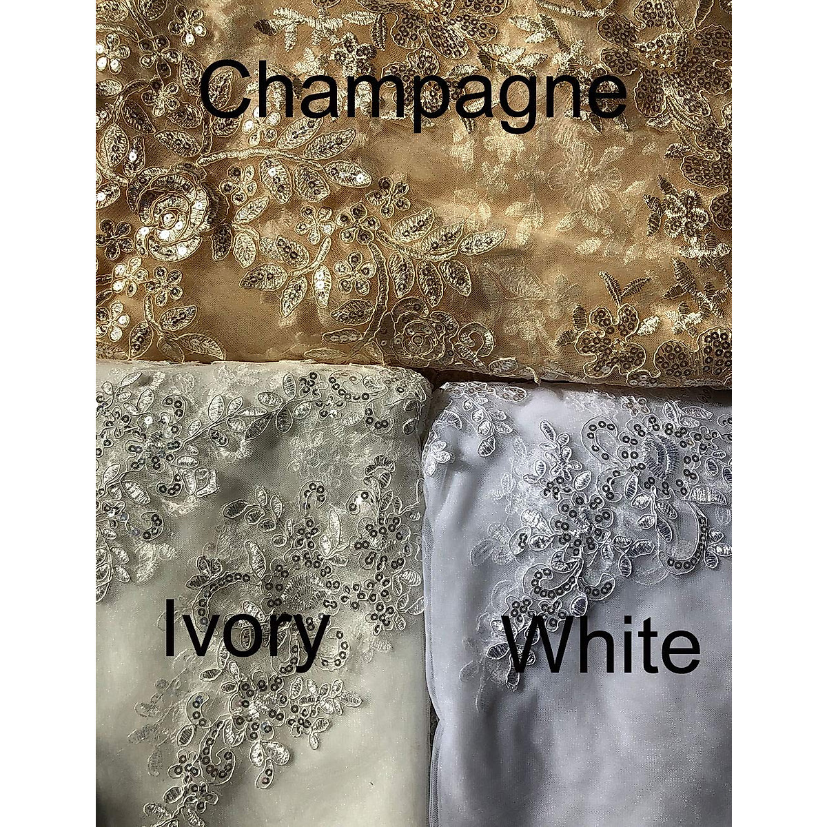 FAIOKAVER Wedding Veils Cathedral Length 1 Tier Sequins Lace Applique with Comb