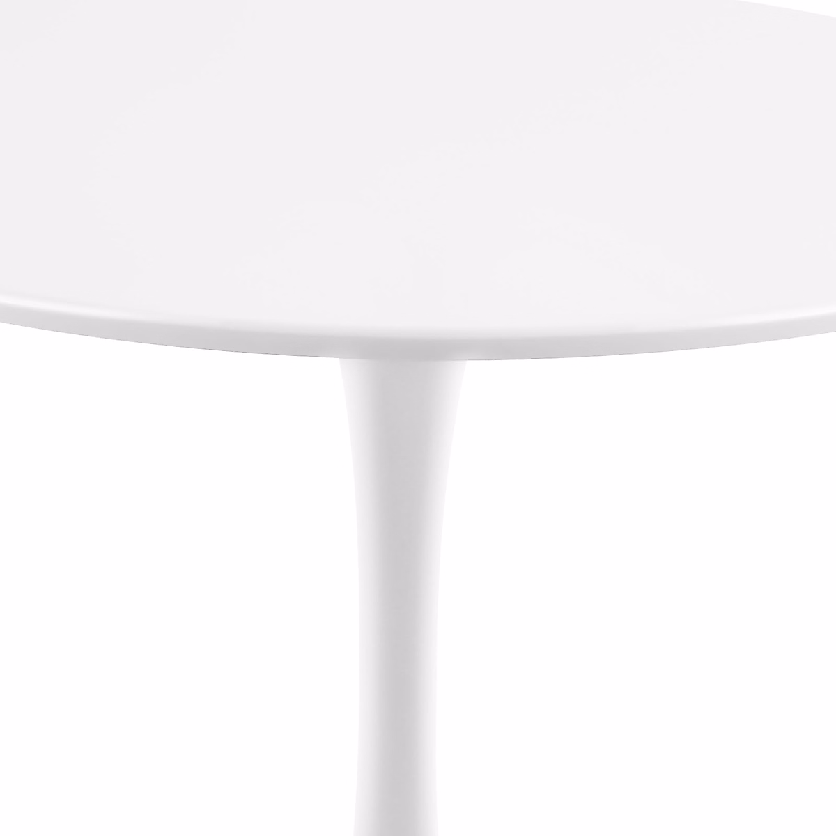 Round Dining Table, Tulip Kitchen Dining Table, Modern Small Desk Density Board Casual Table Coffee Table, Load-Bearing Capacity 165.35lbs, Suitable for Restaurant, Café, Dining Room, Balcony (White)