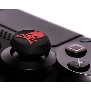 Thumbstick Thumb Grip Stick Silicone Cap Cover Joystick Grips for PS4 PS3 PS2 PS4 Pro Slim Xbox One Xbox One Slim Xbox One Elite Xbox 360 Controller Red Skull Color