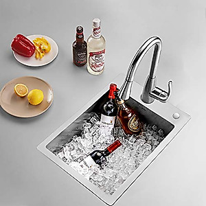 TORVA 18-Inch Drop-in Kitchen Sink, 16 Gauge Stainless Steel Topmount Single Bowl - 9 Inches Deep Bar/Prep Basin