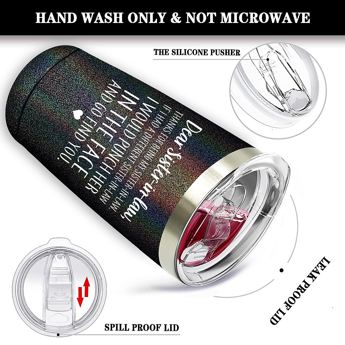 Fufendio Sister in Law Gifts - Sister in Law Mothers Day Gifts - Birthday Gifts for Sister in Law - Sister in Law Tumbler 20oz