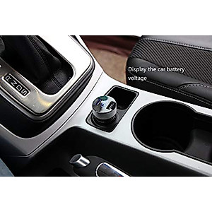 LIHAN Dual USB Car Charger,4.8A Output,Cigarette Lighter Voltage Meter Compatible with Apple iPhone,iPad,Samsung Galaxy,LG,Google Nexus,USB Charging Devices,Silver