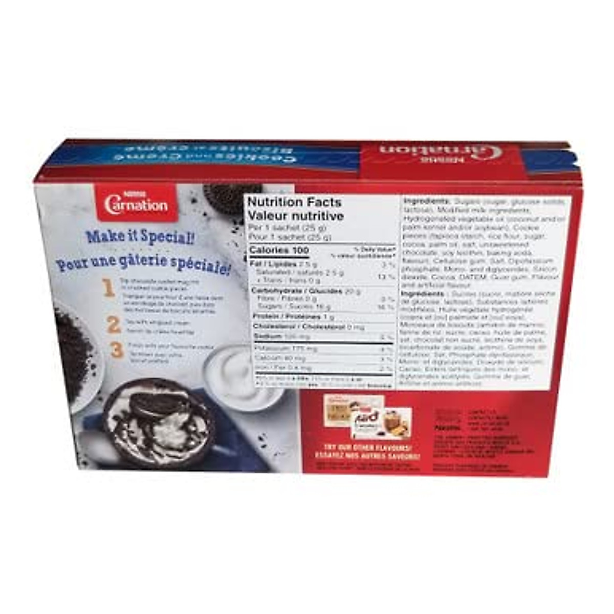 Nestle Carnation Cookies and Creme Hot Chocolate Mix, 7 x 25g/0.9 oz. Sachets (Imported from Canada)