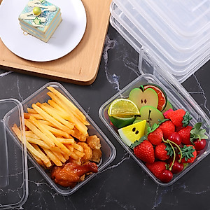 Bokon 25 oz Plastic Meal Prep Container with Lids Disposable Clear Lunch Containers Stackable Food Storage Container Box Spill proof for salad snack Microwave Dishwasher Freezer Safe(60 Pcs)