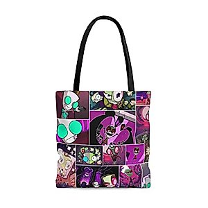 Invader Aesthetic Zim Tote Bag for Women and Men Beach Bag Shopping Bags School Shoulder Bag Reusable Grocery Bags