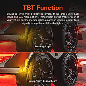 TRUE MODS 10pc 3/4" Inch Round Amber Trailer 12V LED Marker Light [3 Wire/DRL & Turn Signal] [DOT FMVSS 108] [SAE P2PC] [Semi-Spherical Output] [IP67 Waterproof] Small Marker Lights for Trailer Truck