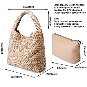 Fashion Woven Purse for Women Top-handle Shoulder Bag Soft Summer Hobo Tote Bag