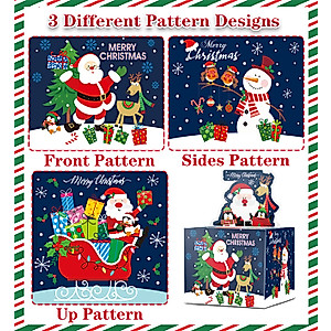 Christmas Money Box for Cash Gift Pull, Money Holder Cash Gift for Kids Adults, DIY Fun Holiday Cash Box, Surprise Gift Box for Parents, Lovers and Friends, Includes 50Pcs Transparent Bags (Blue)