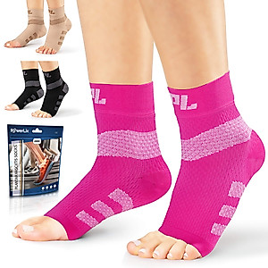 POWERLIX Plantar fasciitis socks for Neuropathy (Pair) for Women & Men, Ankle Brace Support, Toeless Compression Socks & Foot Sleeve for Arch & Heel Pain Relief - Treatment & Everyday Use