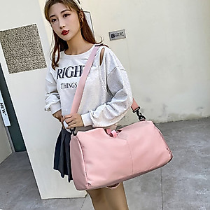 HAUTHE Gym Bag for Women,Sports Gym Yoga Bag with Shoes Compartment,Travel Duffel Shoulder Weekend Bags for Women with Wet Pocket