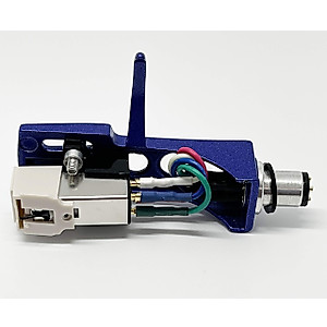 Cartridge, conical Stylus, needle with mounting bolts and Blue Headshell for Technics SL-1200, SL-1210, SL-1600, SL-1610, SL-1700, SL-235, SL-23A