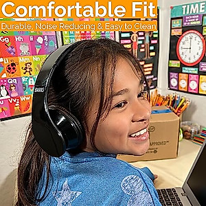 Bulk Headphones for Classroom (10 Pack) - Premier On-Ear Kids Headphones for School: Best for Students K-12 in Schools (Upgraded Model, Durable Design, Noise Reducing, Comfortable Fit, Easy to Clean)