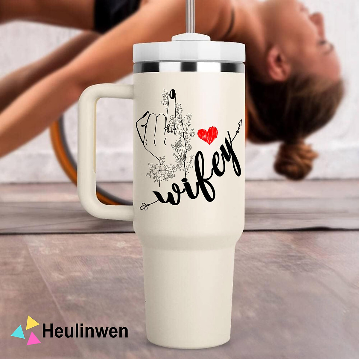 Gifts for Wife - 40Oz Tumbler from Husband, Wife Gifts for Wedding Anniversary, Birthday, Christmas - I Love You Cute Insulated Cup with Straw & Handle, Cool Present Ideas for Her, Mother's Day Gift