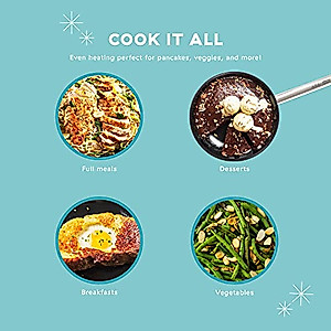 DASH Delish 10" Lightweight Cast Iron Pan for Pancakes, sauces, vegetables, pasta, and more - Black