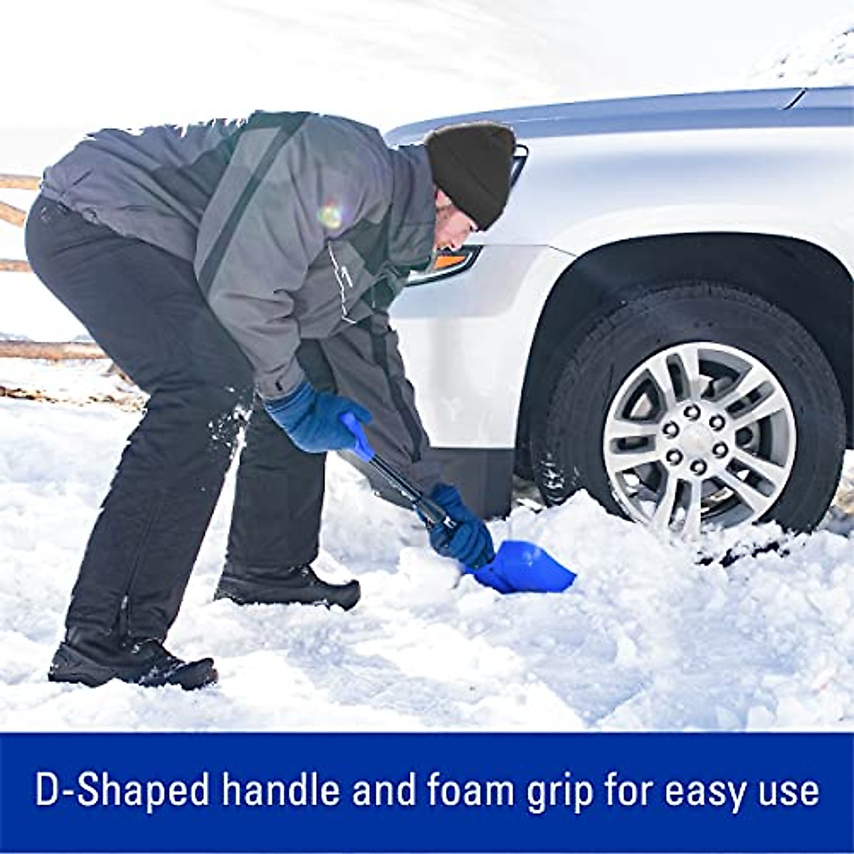 SubZero 17211 Auto Emergency Snow Shovel with Extendable Handle (Colors may vary)