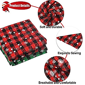 Malier 2 Pack Dog Bandana Christmas Classic Plaid Snowflake Pet Scarf Triangle Bibs Kerchief Set Pet Costume Accessories Decoration for Small Medium Large Dogs Cats Pets (Large, Red + Red)