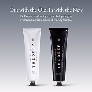 Caldera + Lab The Deep | Men's Organic Hydrating Clay Face Mask for Dry, Sensitive, & Normal Skin – Vegan, Natural & Antioxidant Packed Exfoliating Skincare Facial Treatment