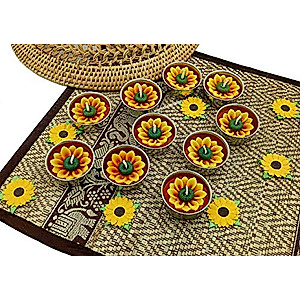 NAVA CHIANGMAI Flower Tealight Candles Scented Tea Lights Aromatherapy Relax Candles for Birthday Party Supplies and Wedding Favor Baby Shower Decorations Pack of 10 Pcs. (Sunflower)