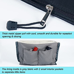 HRX Package Canvas Makeup Bag, 2pcs Cosmetic Zipper Pouches Travel Organizer Case for Brush Purse Diaper Bag Tote Bag